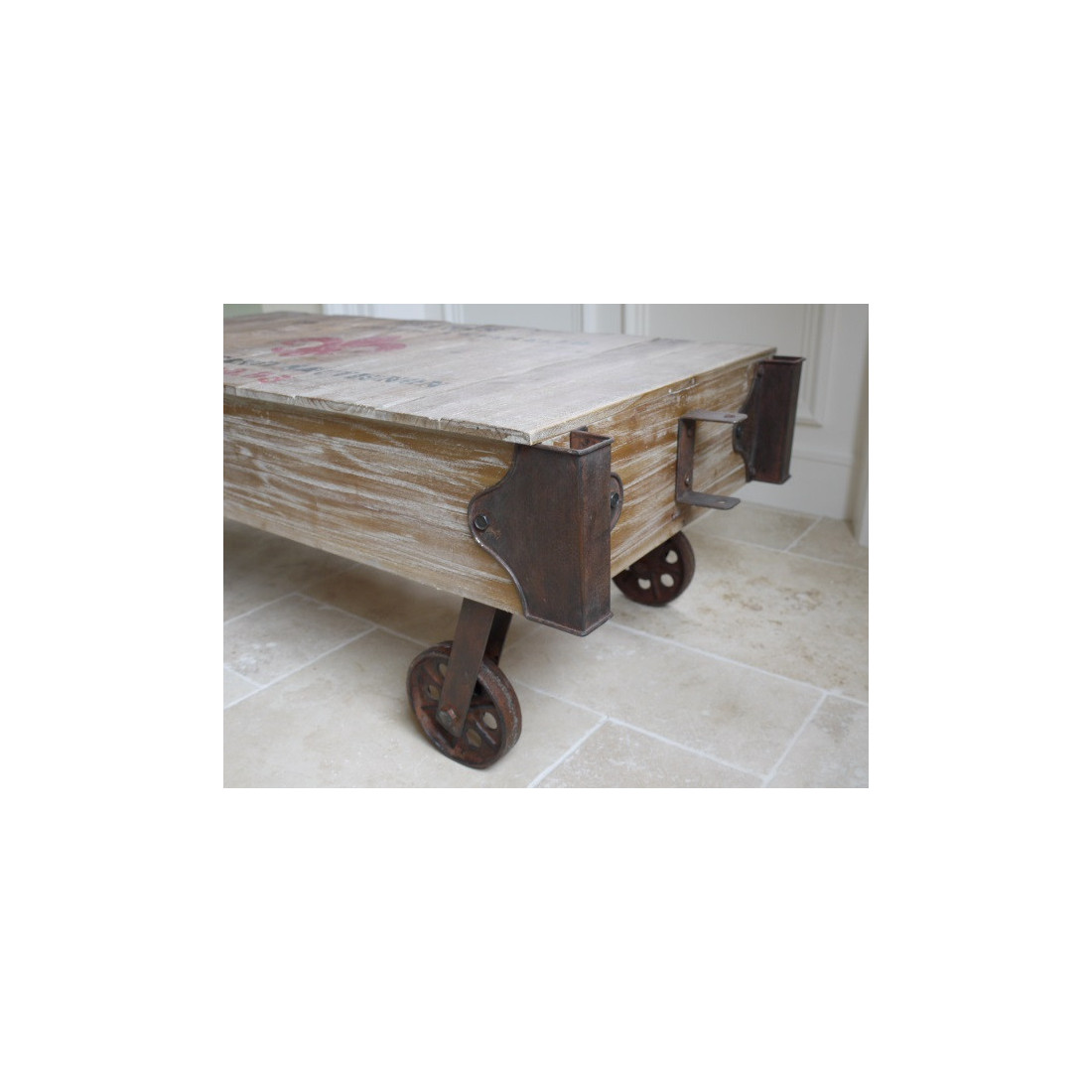 Table basse roulante industrielle